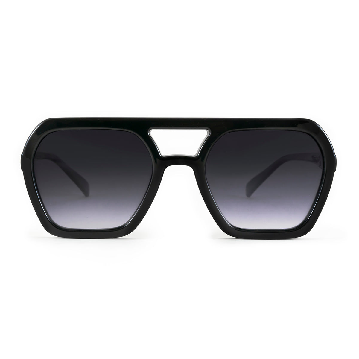 Lyon Sunglasses - Black Shiny - Grey Gradient Lens | Infinit