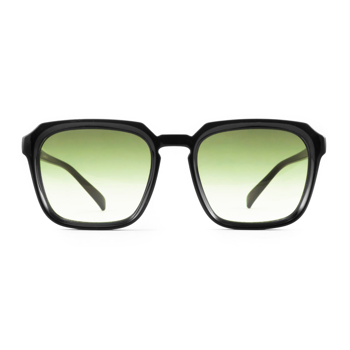 Monaco Sunglasses - Black Shiny - Olive Gradient Lens | Infinit